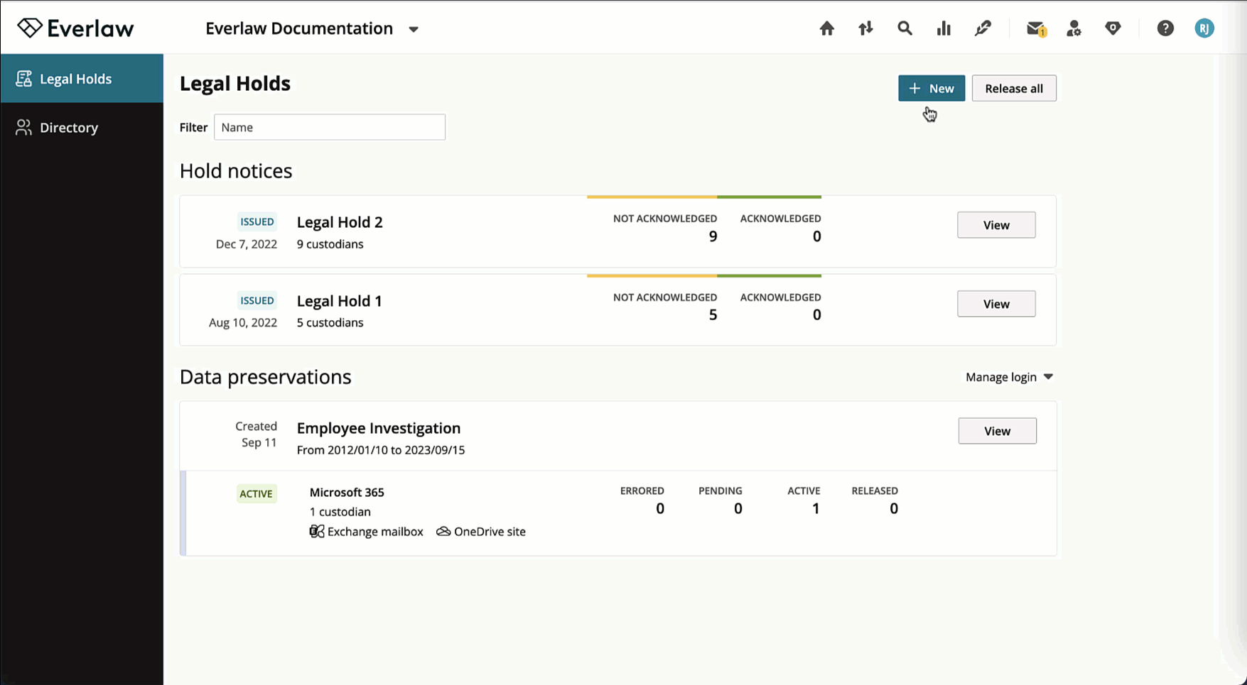 Legal Holds: Hold Notices – Knowledge Base