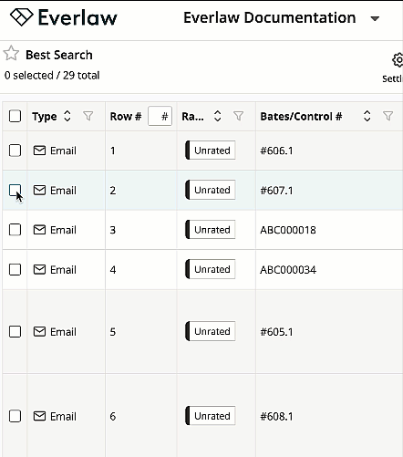 Search Results Table – Knowledge Base