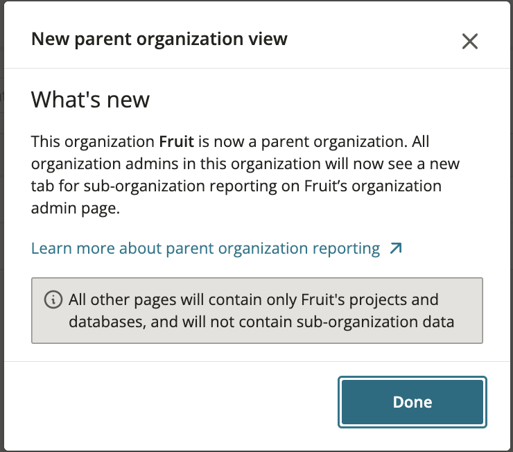 Organization Admin: Parent Organization Reporting – Knowledge Base