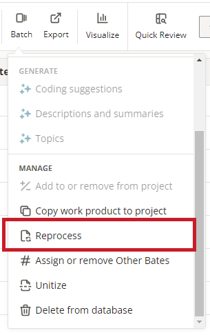 Reprocessing Everlaw and Non-Everlaw Processed Documents – Knowledge Base