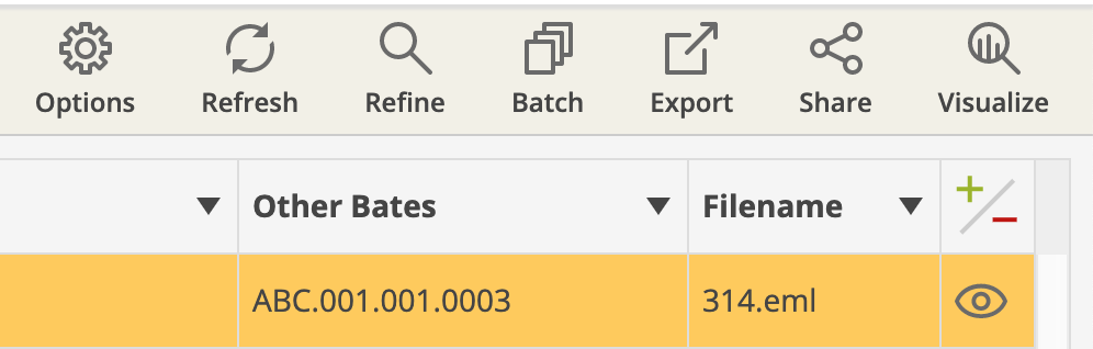 Search Results Table – Knowledge Base