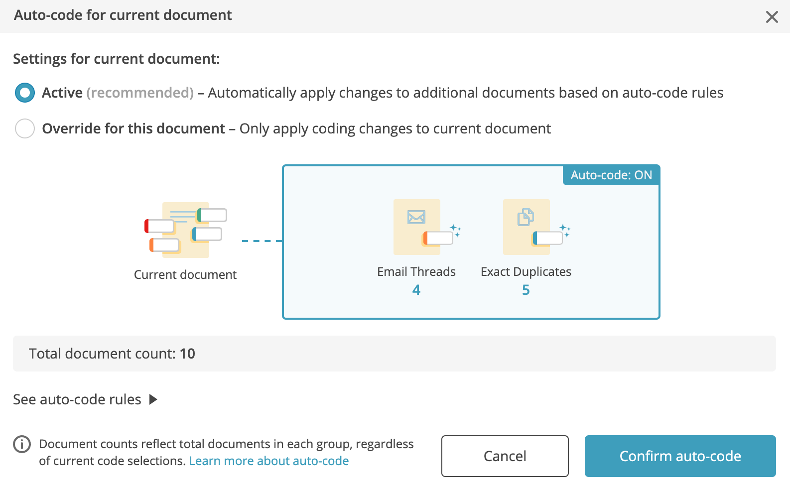 Reviewing Documents in Accordance with Coding Rules – Knowledge Base