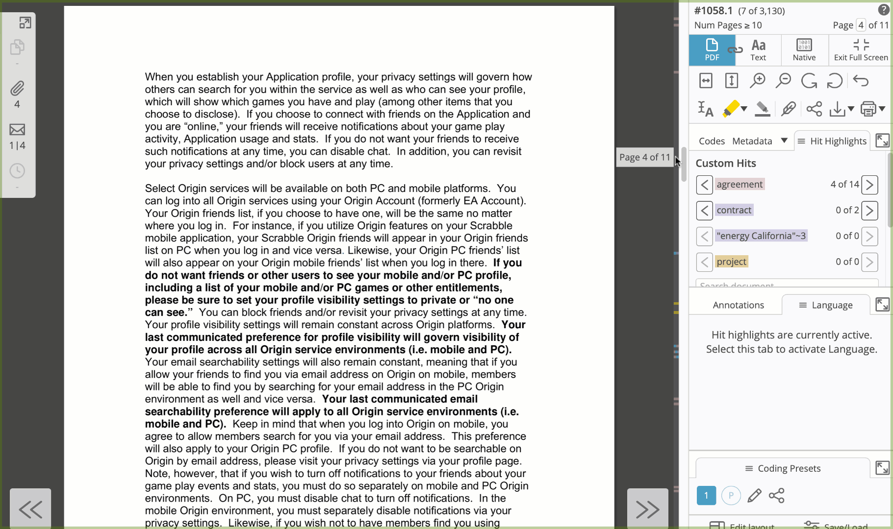 Navigating and Viewing Documents in the Review Window – Knowledge Base