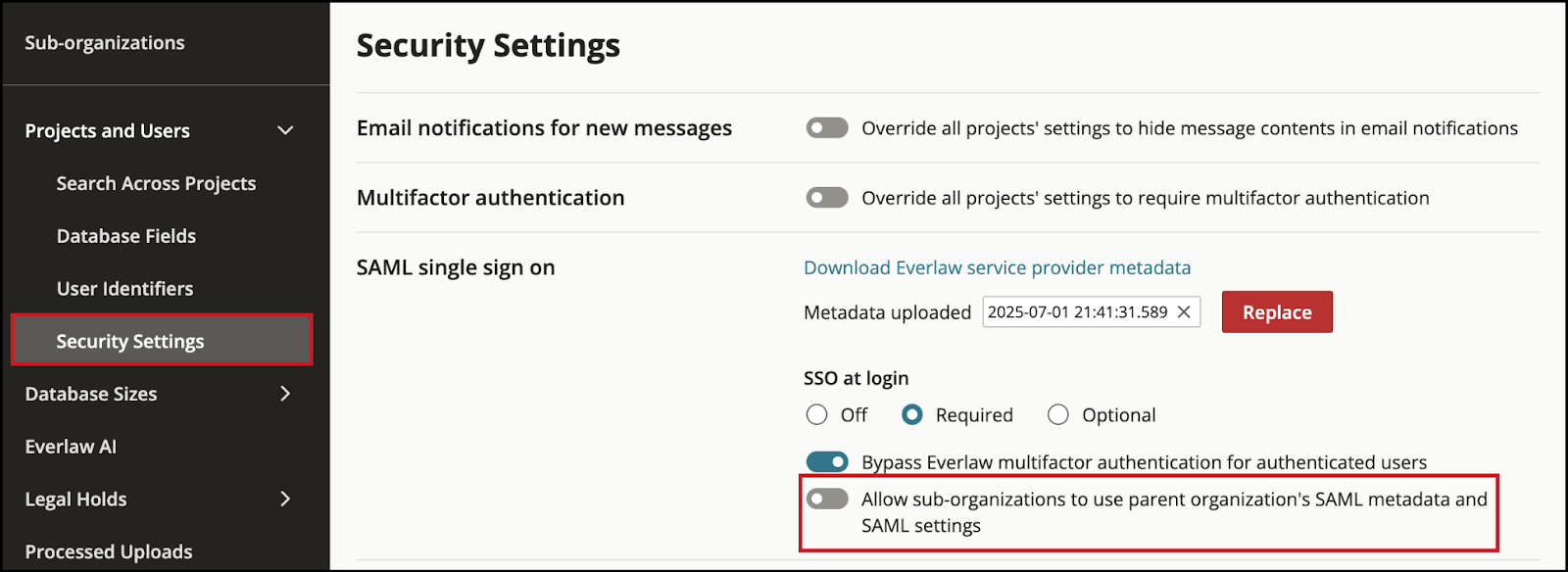 Propagate Parent Organization Single Sign-On (SSO) Settings to Sub-Organizations – Knowledge Base