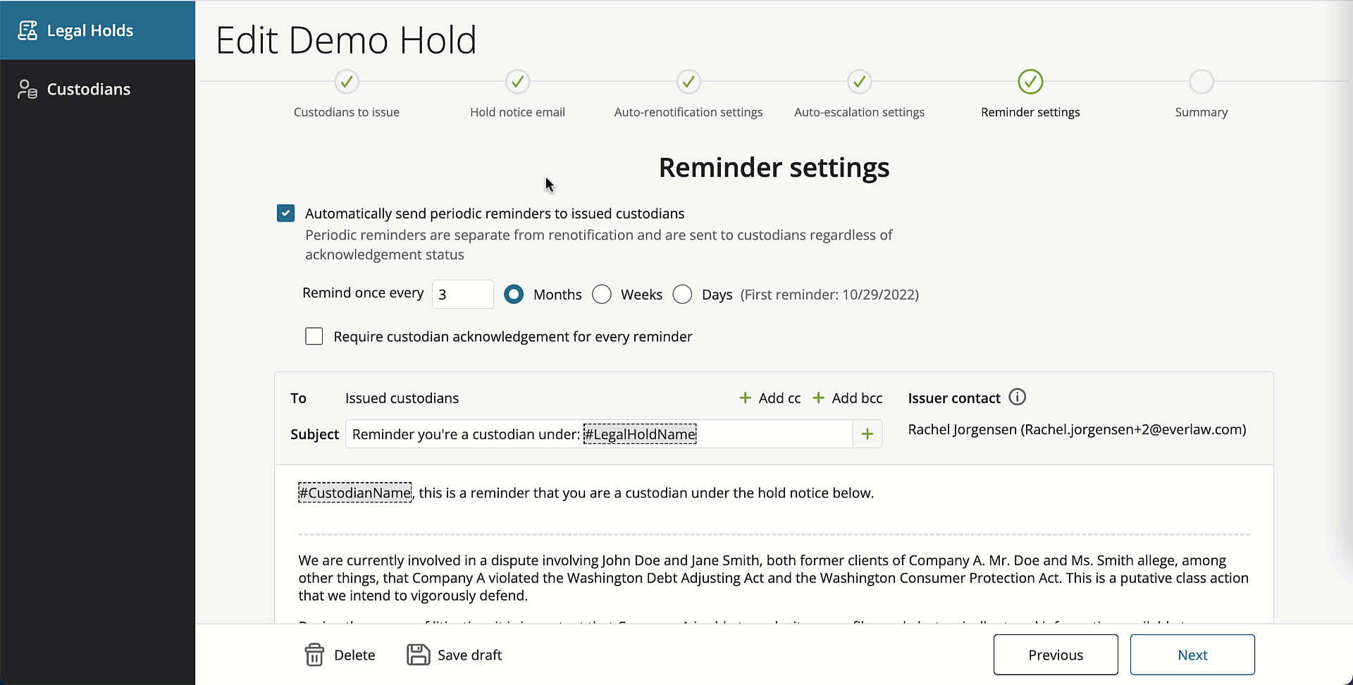 Legal Holds: Hold Notices – Knowledge Base