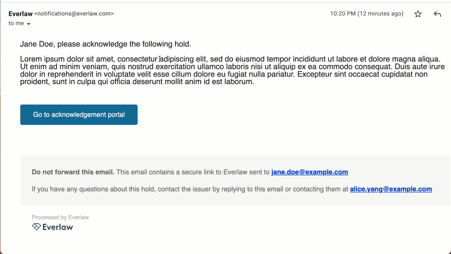 Legal Holds: Hold Notices – Knowledge Base