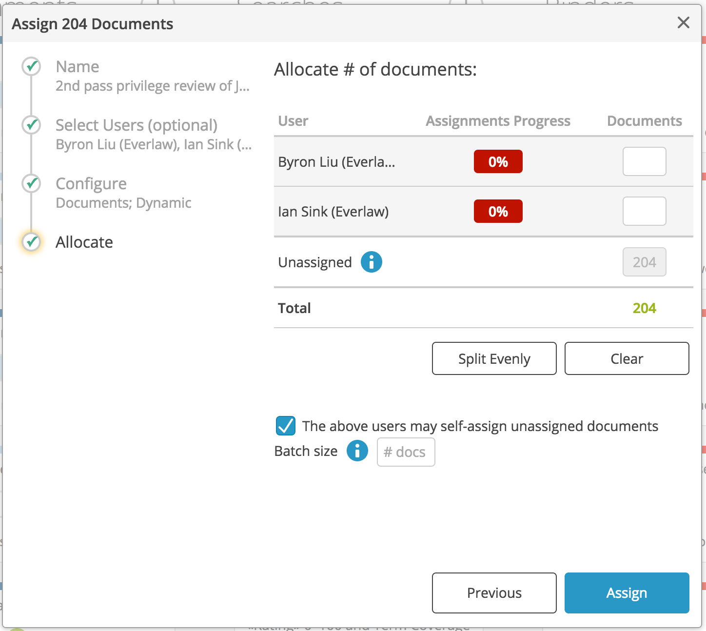 Sample Assignment Workflow - Responsiveness and Privilege Review ...